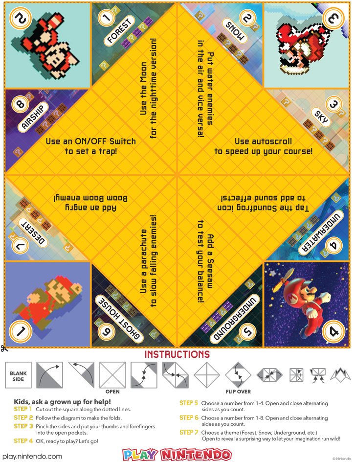 Super Mario Maker 2 Paper Fortune Teller Craft - Play Nintendo.